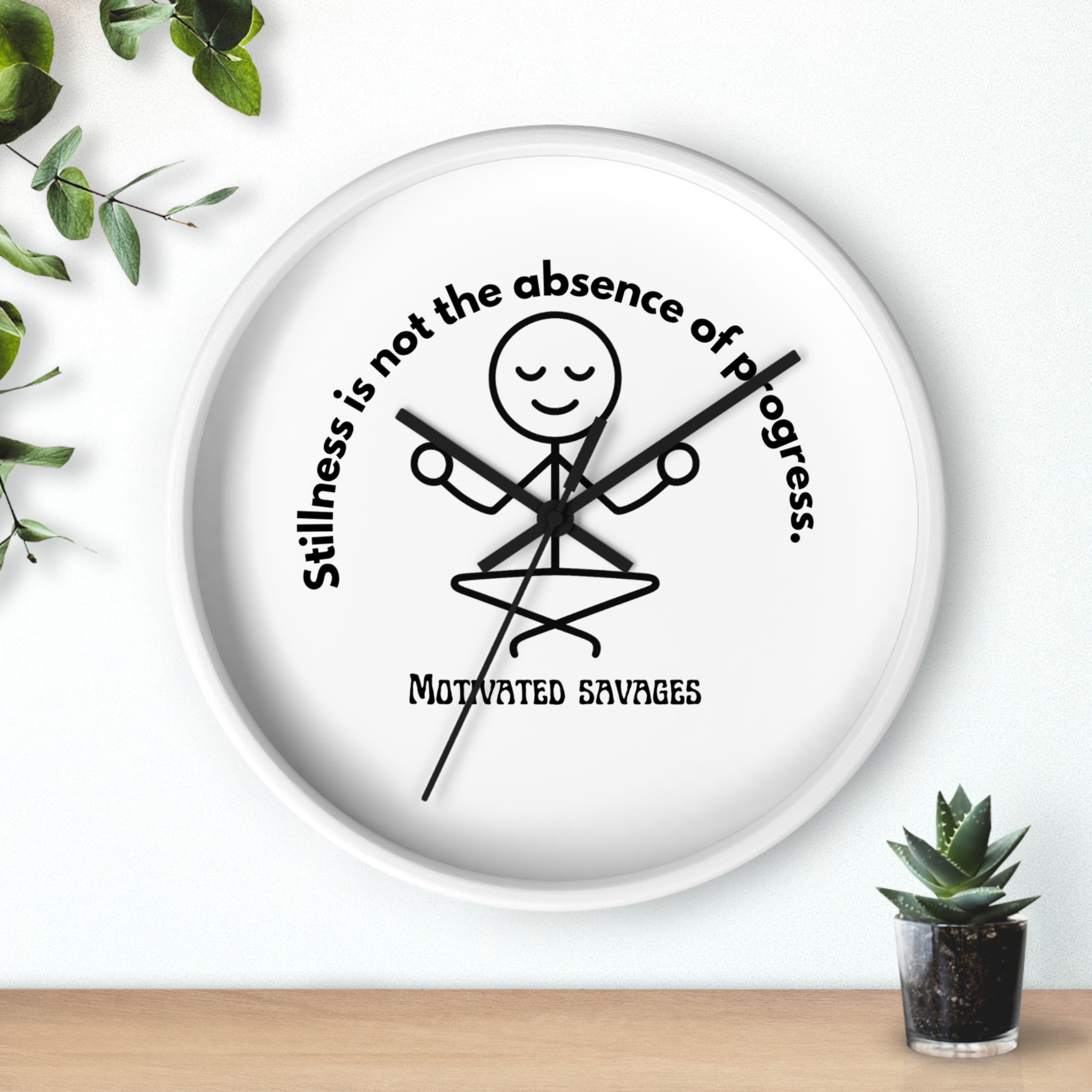 Meditative Wall Clock - Inspirational Home Decor, Mindfulness Gift ...